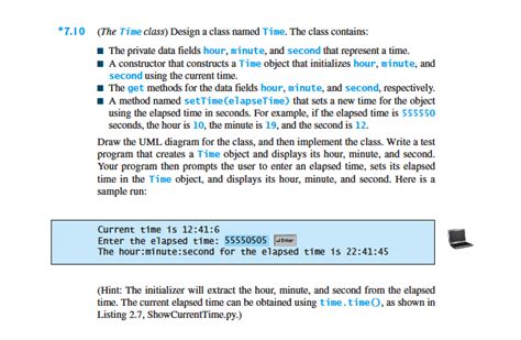 solved 7·10 the time class design a class named time the