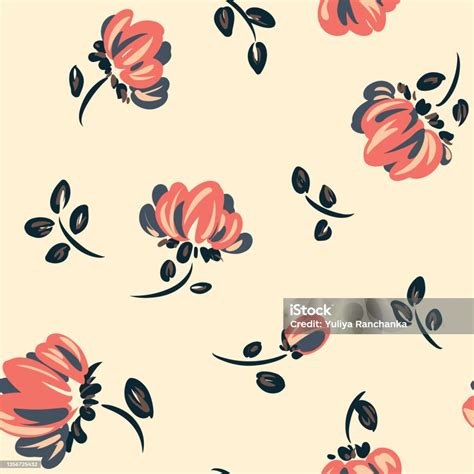 귀여운 장미 빈티지 무늬 분홍색 색상의 작은 떨어지는 꽃과 매끄러운 패턴 밝은 배경에 작은 꽃과 어두운 잎봄 프린트 플로럴 커버