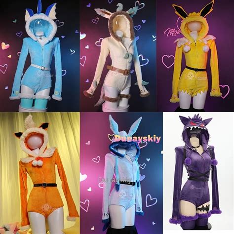 Anime Vaporeon Cosplay Costume Women Sexy Flannel Hooded Bodysuit Tail Socks Suit Bunny Girl