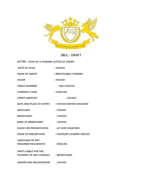 Sblc Mt760 Draft Pdf