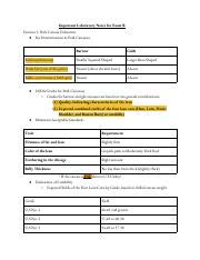 Laboratory Important Notes Pdf Important Laboratory Notes For Exam B Exercise Pork