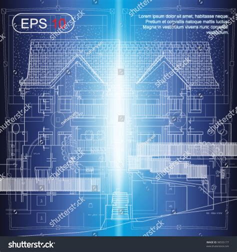 Urban Blueprint Vector Architectural Background Part Stock Vector Royalty Free 98555177