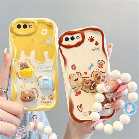 Case Oppo A3s Case Oppo A12e Case Cute Case Cream Edge Phone Three Dimensional Figure Doll Soft