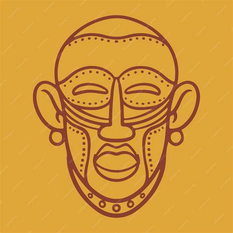 만화 색상 아프리카 민족 부족 마스크 아이콘 고대 마야 문화와 문명의 원주민 부족 및 종교적 요소 흰색 배경에 격리된 평면 만화 벡터 그림 프리미엄 벡터