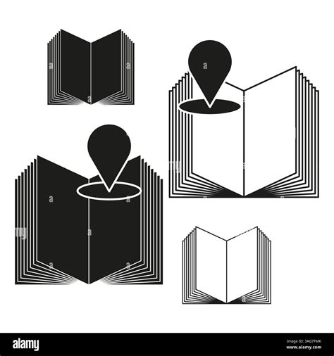 Book Icon Symbol Map Pointer Shape Location Reading Vector Education Navigation Element Stock