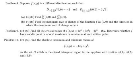 Solved Problem 8 Suppose F X Y Is A Differentiable
