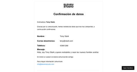 Email Template Forked Codesandbox