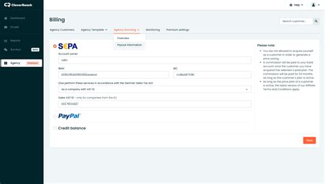 Agency Solution Payout Information Cleverreach Support