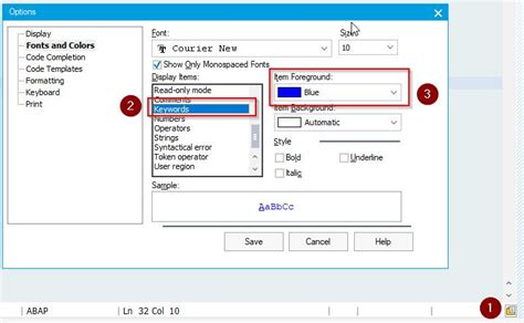 I Cant Set Color Font In Abap Editor Sap Community