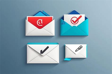 Open Mail Envelope Icon Collection With Marker Approved Rejected Premium Ai Generated Image