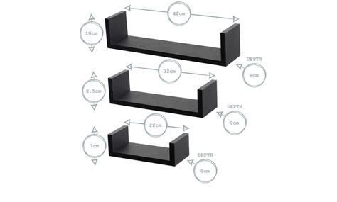 Rectangular Floating Shelves Set Groupon Goods