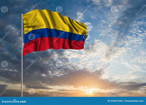 Waving National Flag Of Colombia Stock Illustration Illustration Of