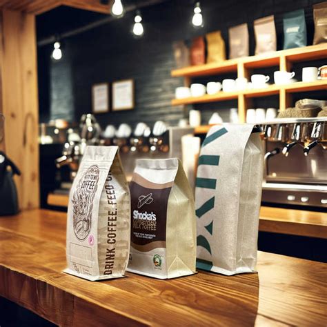 Block Bottom Kraft Coffee Bags Sturdy Sustainable Coffee Packaging