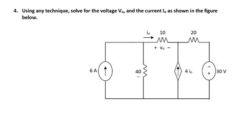 Solved Using Any Technique Solve For The Voltage V And Chegg Com