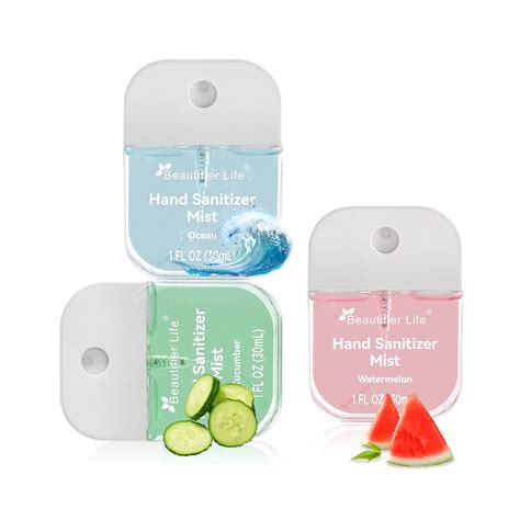 Beautifier Life Mini Portable Hand Sanitizer Spray 3 Pack