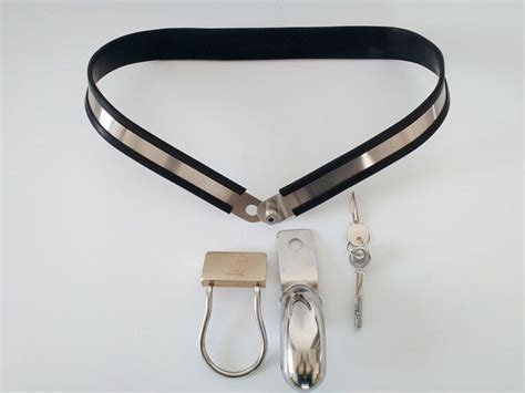 Male Chastity Device Model Y Stainless Steel Belt Adjustable Chastity