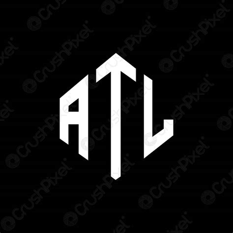 Atl Letter Logo Design With Polygon Shape Atl Polygon And Stock