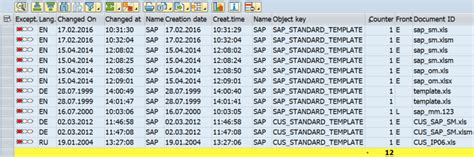the following template is missing sap sm xls