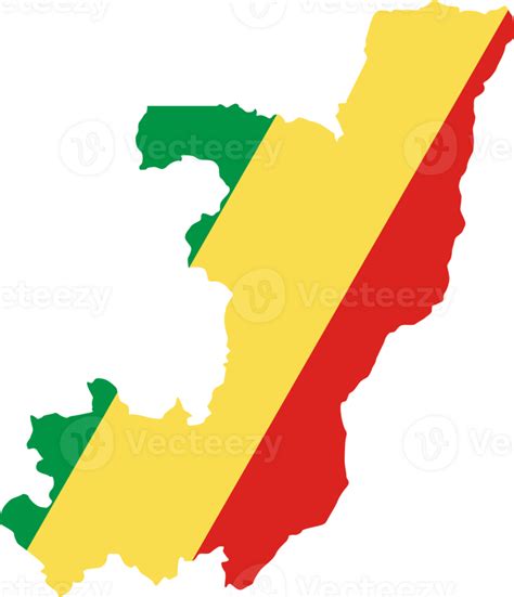 Republic Of The Congo Flag Pattern On Country Map 50477742 Png