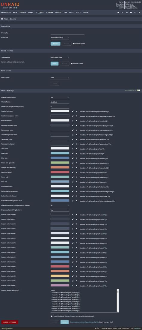 [plugin] theme engine a webgui styler plugin support unraid