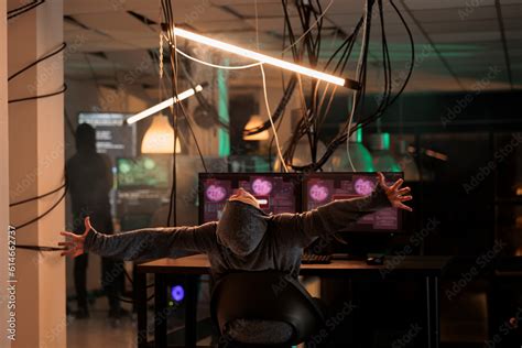 successful cyberattack hacker celebrating computer system password