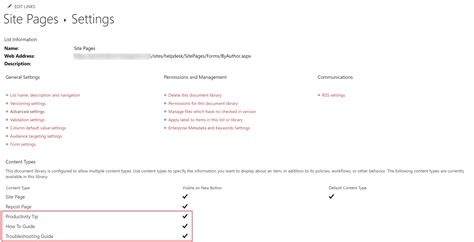 Using Content Types In Sharepoints Site Pages Library Marc D