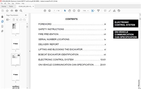 Bobcat E W E E Excavator Electronic Control System Manual PDF