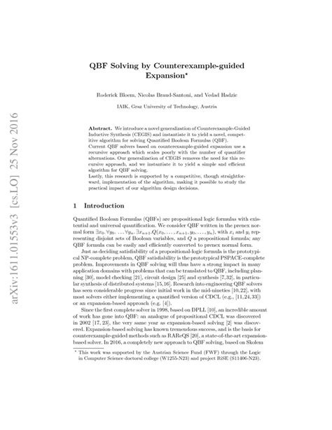 qbf solving by counterexample guided expansion deepai