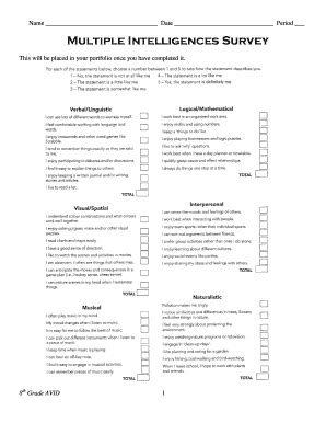 Fillable Online Multiple Intelligences Survey Fax Email Print - pdfFiller