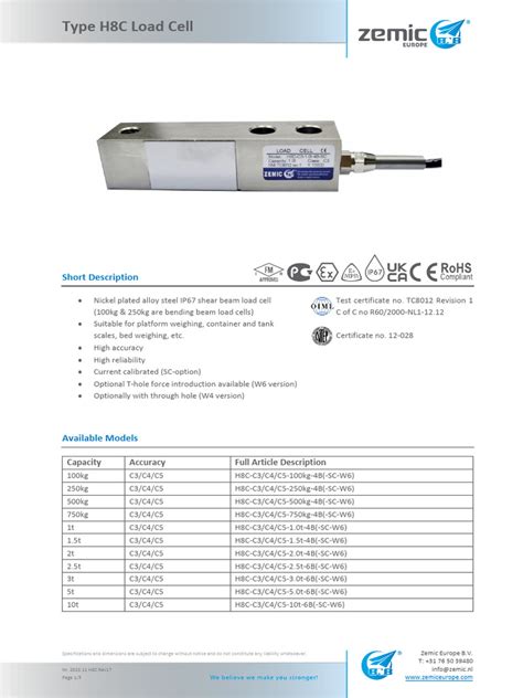 H8C Datasheet | PDF | Bending | Building Engineering