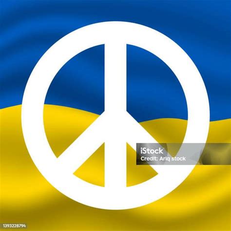 우크라이나 러시아 분쟁 평화 깃발 벡터 우크라이나 러시아 전쟁 벡터 일러스트 레이 션 Peace Now에 대한 스톡 벡터 아트