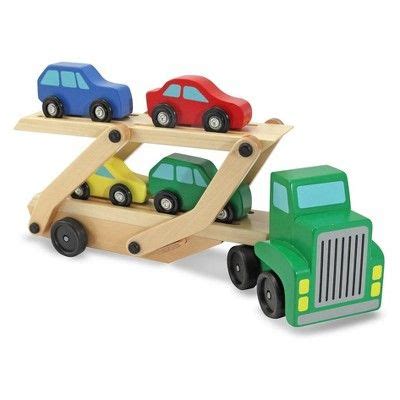 Melissa And Doug Car Carrier Truck And Cars Wooden Toy Set With 1 Truck