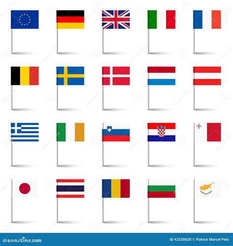 Country Flags Pins Set 02 Stock Vector Illustration Of Denmark