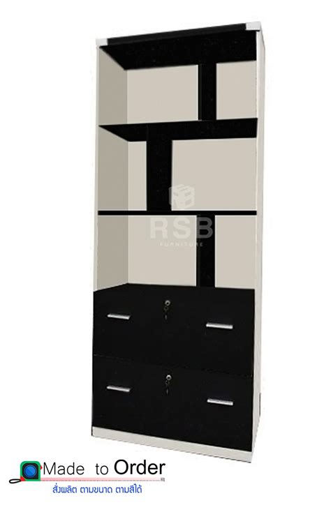 ตู้เอกสารสูง 5 ชั้น เมลามีน บานเปิดบน ล่าง ขนาด 80 X 40 สูง 200 Cm รหัส 995 โต๊ะทำงาน โต๊ะ