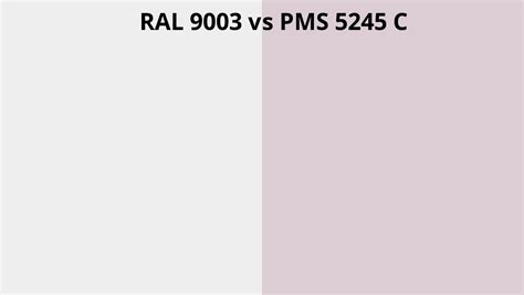 Ral 9003 Vs Pms 5245 C Ral Colour Chart Uk