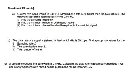 solved question 4 [25 points] a a signal m f band limited to 3 khz