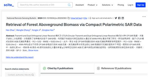 [citation Report] Retrieval Of Forest Aboveground Biomass Via Compact Polarimetric Sar Data
