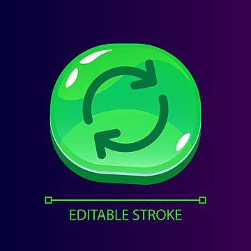 Update Icon Glossy Green Round Button Shiny Processing Navigation Shiny PNG Transparent Image