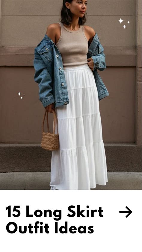 15 Chic Long Skirt Outfit Ideas How To Wear A Long White Skirt White