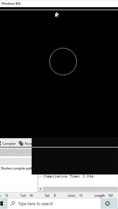 How Draw Circle In C Graphics Source Code Shorts Learnprogramming