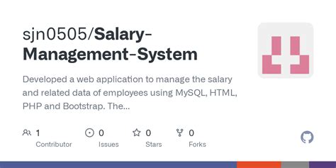 GitHub Sjn Salary Management System Developed A Web Application To Manage The Salary And
