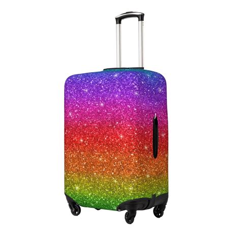 Derioi Rainbow Glitter For Suitcase Cover Protector Fit 18 32 Inch Luggage Excluding Luggage