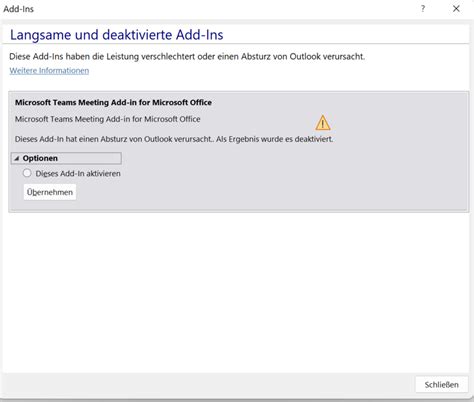 Microsoft Teams Meeting Add In Lässt Sich Nicht Mehr Aktivieren