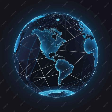 Premium Vector Vector Abstract World Map Glowing Connections And Linesworld Map With Globe And