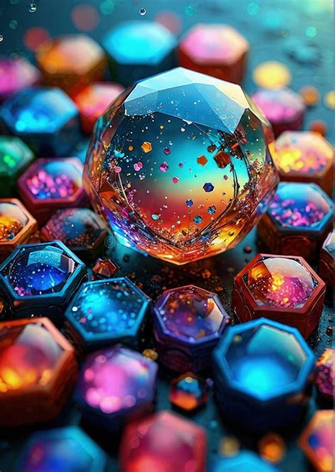 Dynamic Hexagonal Abstraction Ai Generated Hd Background Stock