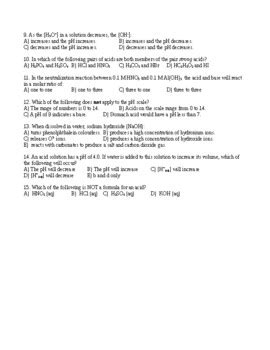 ACID AND BASE QUIZ Acids Bases Quiz Base And Acid Quiz Acids Quiz WITH ANSWERS