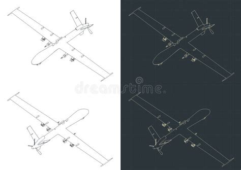Combat Drone Isometric Blueprints Stock Vector Illustration Of Drone Combat Drone Isometric Blueprints Stock Vector Illustration Of Drone