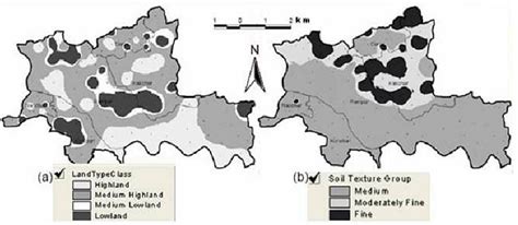 GIS Application Map Of A Land Type Classification And B Soil Download Scientific Diagram
