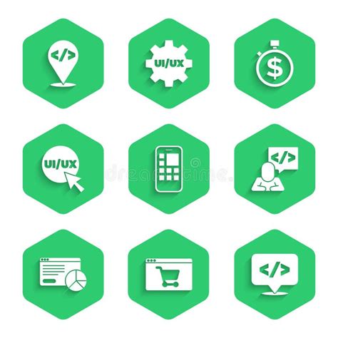 Set Mobile Apps Online Shopping On Screen Front End Development