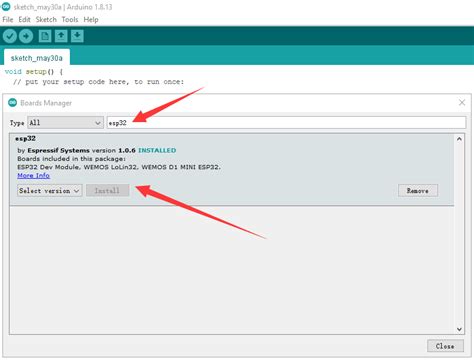 lesson1 config arduino ide for esp32 module